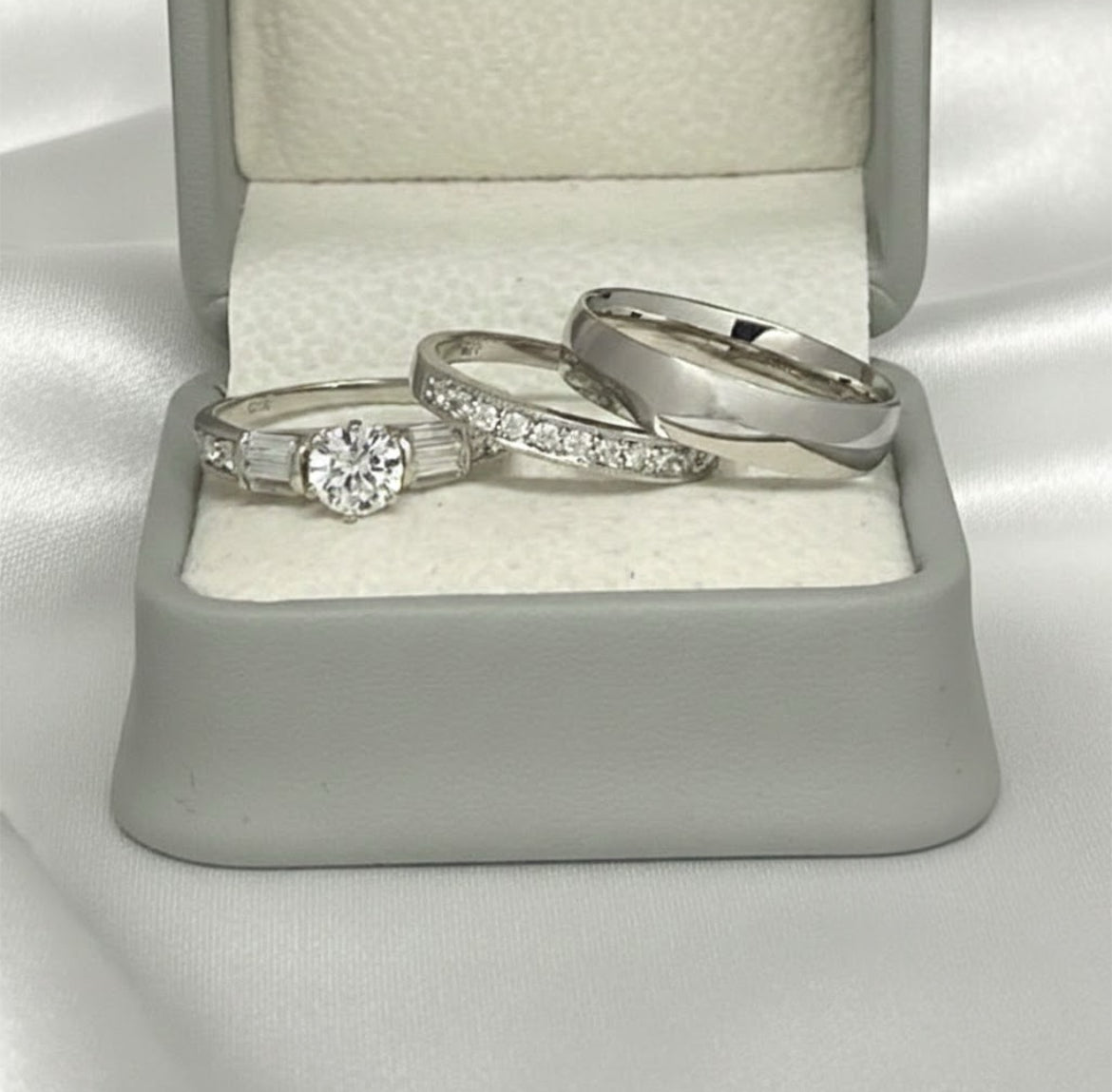 Sterling Silver Trio Wedding Ring Sets-SST-06– JoyeriaParis